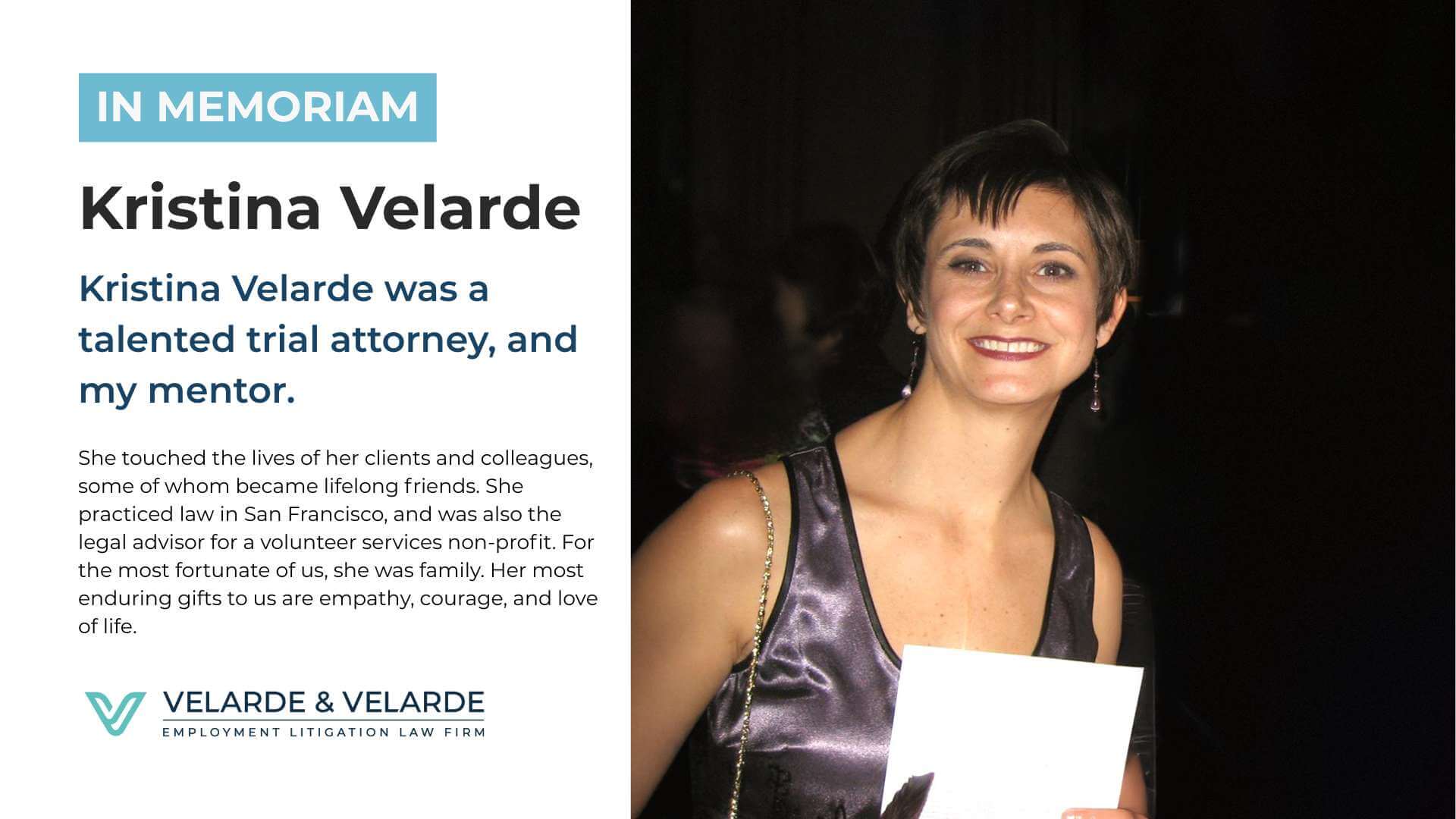 In Memoriam - Kristina Velarde